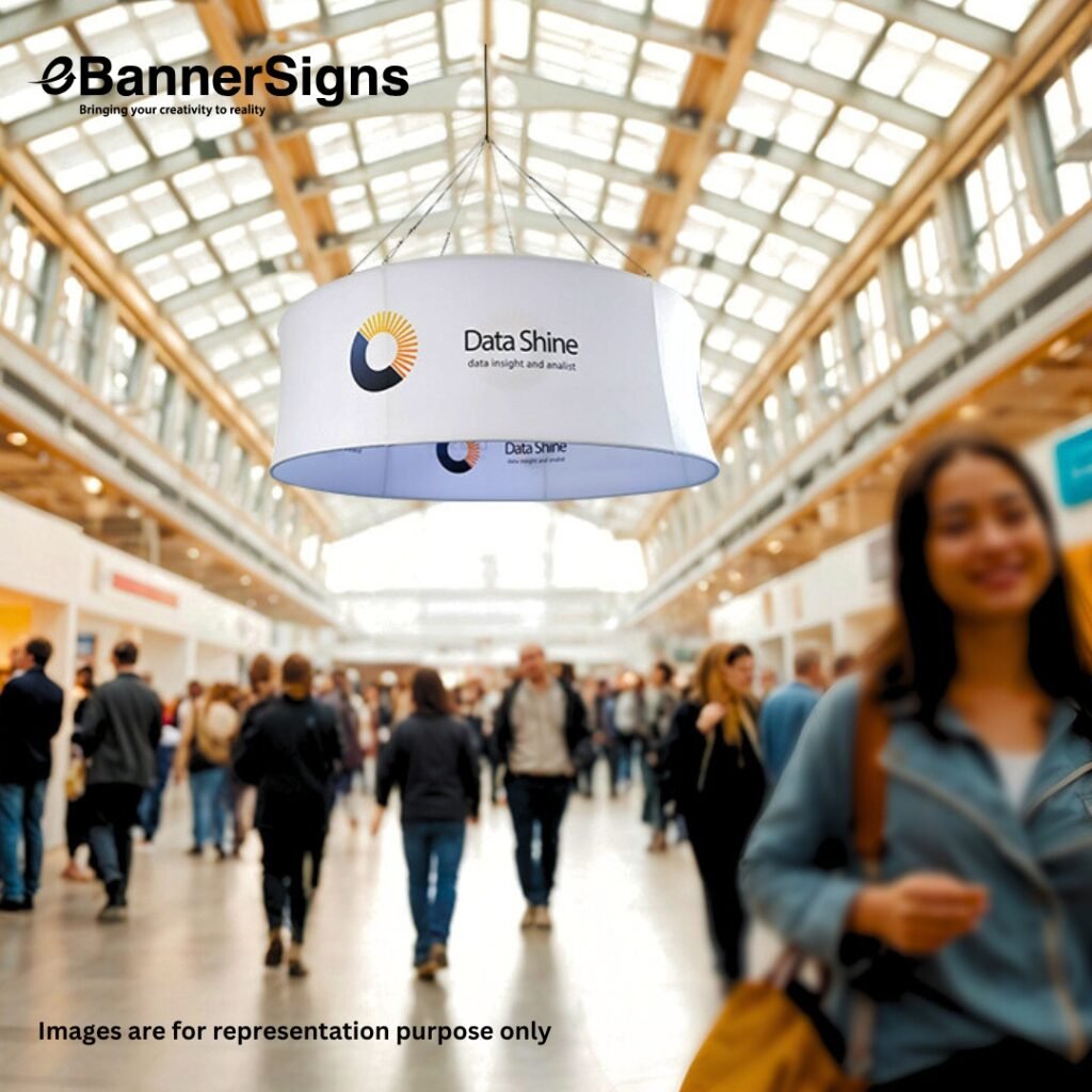 Sky Tube Circle Hanging Banners | eBannerSigns