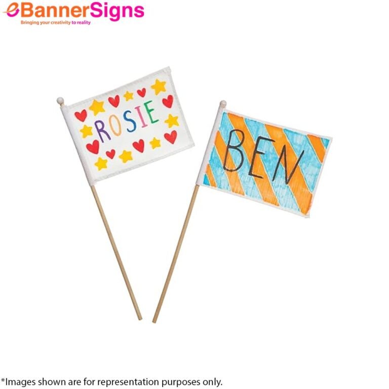 Custom Hand Flags | Custom Rectangle Hand Flags | eBannerSigns