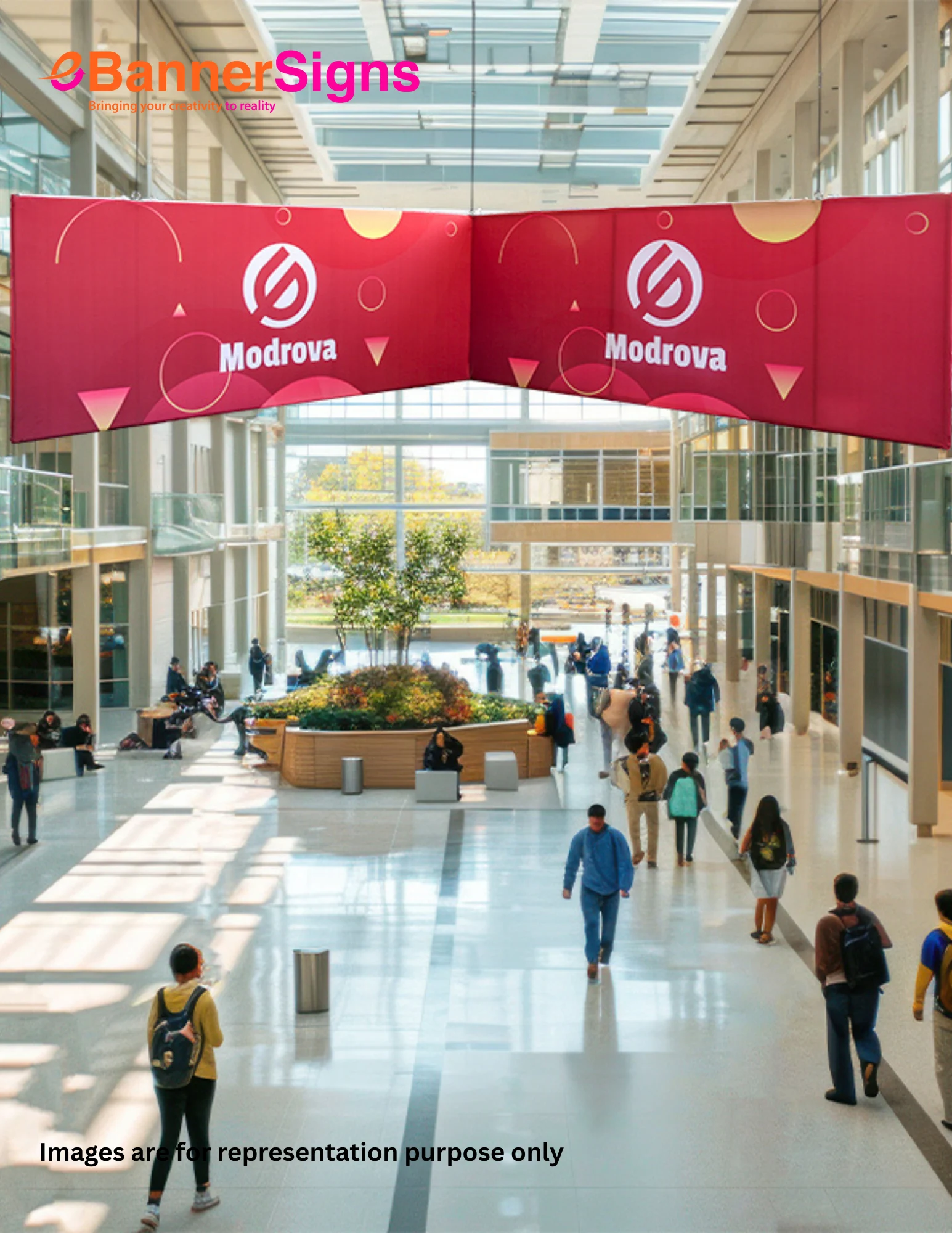 Sky Tube L Shaped Hanging Banner | eBannerSigns